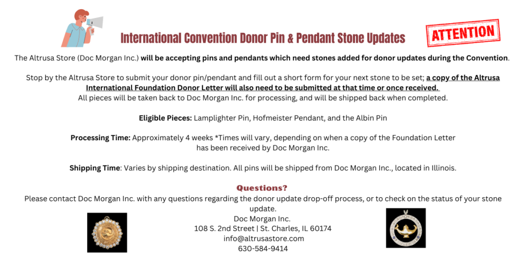 Convention Pin Updates Doc Morgan – Altrusa International Foundation