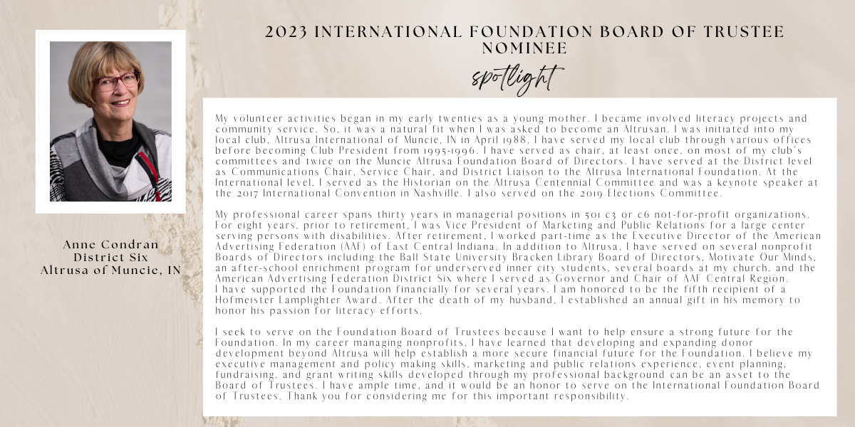 Altrusa International Foundation – Leading to a better community